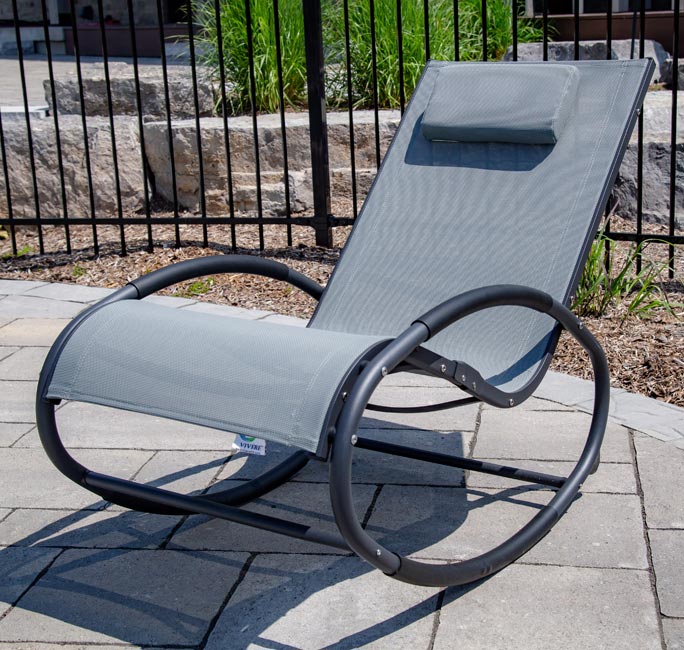 Wave Rocker Longue - Aluminium - Gris on Matte Black